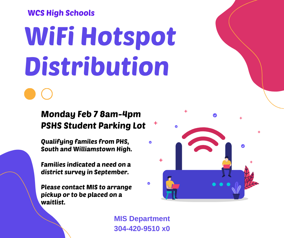 Wifi Hotspot distribution Monday | Wood County Schools