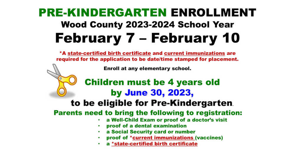 Pre-Kindergarten Enrollment - February 7 through February 10 ...